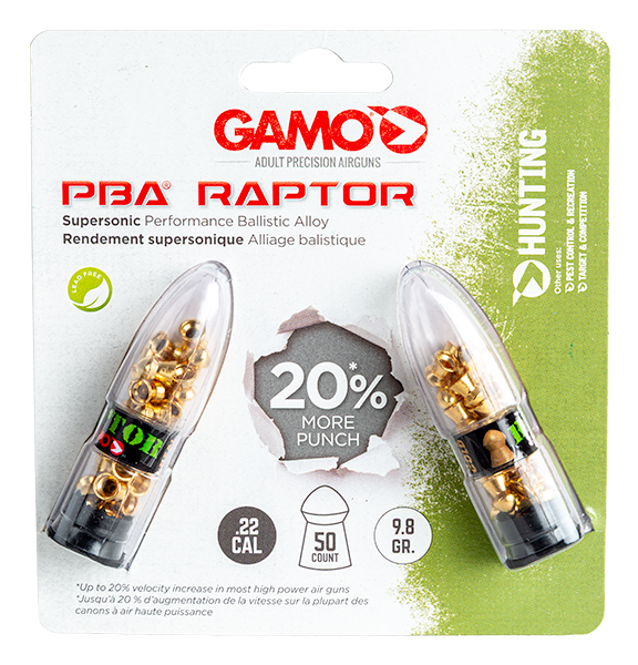 GAMO RAPTOR BPA PELLETS .22 PACK 50 – Range Right
