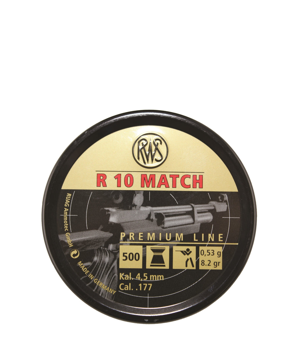 RWS R10 MATCH PELLETS .177 RIFLE-4.49MM 8.2GR – Range Right